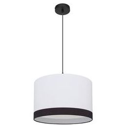 Globo Hängelampe weiss Metall Deckenlampe Wohnzimmer hängend Modern Hängeleuchte weiss Esstisch, schwarz, 1x E27, DxH 38x120 cm