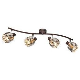 Decken Lampe Chrom Leuchte Bronze Glaskristalle Spots Beweglich Beleuchtung