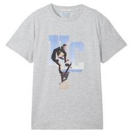 Tom Tailor Jungen Oversized T-Shirt mit Bio-Baumwolle, grau, Fotoprint, Gr. 152