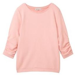 Tom Tailor DENIM Damen Strukturiertes Sweatshirt, rosa, Uni, Gr. XL