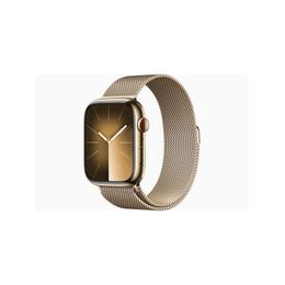 Apple Watch Series 9 GPS + Cellular 45mm - Gold Stainless Steel Case with Gold Milanese Loop