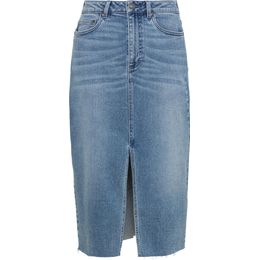 Manguun Jeansrock, 5-Pocket-Style, Waschung, für Damen, blau, 36