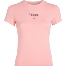 Tommy Jeans T-Shirt, Logo-Print, für Damen, pink, XS