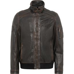 Globetrotter Lederjacke, Klappkragen, für Herren, braun, S