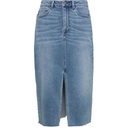 Manguun Jeansrock, 5-Pocket-Style, Waschung, für Damen, blau, 42