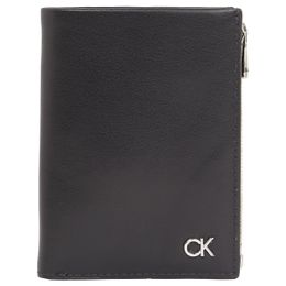 Geldbörse Calvin Klein "METAL CK TRIFOLD 6CC W/DETACH C" schwarz (ck black) Kleinlederwaren Geldbörsen Geldscheinklammern