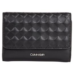 Geldbörse Calvin Klein "CALVIN MINI QUILT SMALL TRIFOLD" schwarz (ck black) Kleinlederwaren Geldbörsen