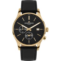 Quarzuhr Jacques Lemans "London, 1-2125C" Armbanduhren schwarz Herren Quarzuhren