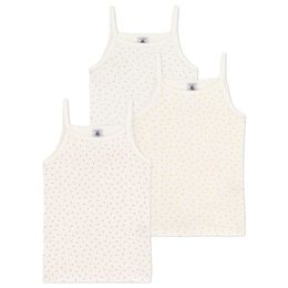 Petit Bateau - Unterhemd COEUR DE BEURRE 3er Pack in marshmallow, Gr.110