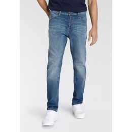 Jack & Jones Slim-fit-Jeans JACK & JONES "JJ JJITIM JJORIGINAL AGI 116" Gr. 33, Länge 32, blau (midblue denim) Herren Jeans Slim Fit