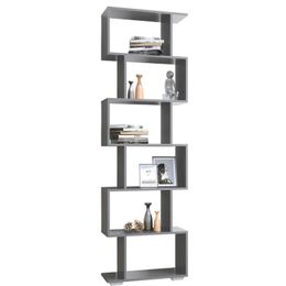 Vcm Holz Raumteiler Stand Regal Bücherregal Deko Bücher 6 Fächer Standregal Palusa L (Farbe: Anthrazit)