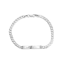 Zeeme Basic Armband 925/- Sterling Silber 19cm Glänzend (Ausführung: MIT Gravur)