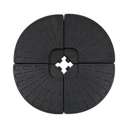Outsunny Schirmständer mit 4 Teilen schwarz (Farbe: schwarz)