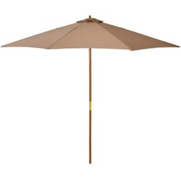 Outsunny Sonnenschirm aus Holz (Farbe: khaki)