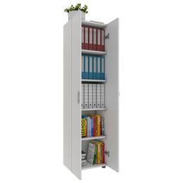 Vcm Büroschrank Bücher Ordner Aktenschrank Büromöbel Schrank Ulas 5-fach Drehtüren (Farbe: Weiß)