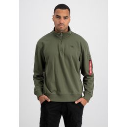 Sweater Alpha Industries "ALPHA Men - Sweatshirts X-Fit Half Zip Sweater" Gr. M, grün (dark green) Herren Sweatshirts