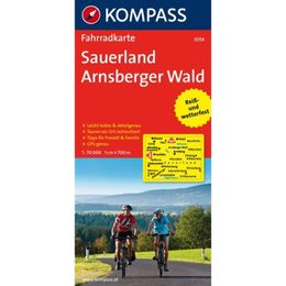 KOMPASS Fahrradkarte 3054 Sauerland - Arnsberger Wald 1:70.000, Karte (im Sinne von Landkarte)