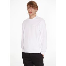Sweatshirt Calvin Klein "MICRO LOGO SWEATSHIRT" Gr. L, weiß (bright white) Herren Sweatshirts