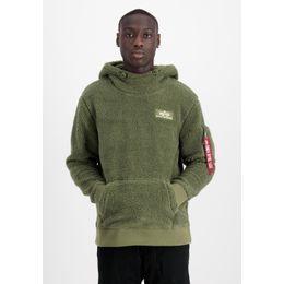 Hoodie Alpha Industries "ALPHA Men - Hoodies Teddy Hoody" Gr. M, grün (sage, green) Herren Sweatshirts