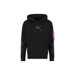 Hoodie Alpha Industries "ALPHA Men - Hoodies Dragon EMB Hoody" Gr. M, schwarz (black, black) Herren Sweatshirts