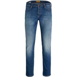 Jack & Jones Slim-fit-Jeans JACK & JONES "JJ JJITIM JJORIGINAL AGI 116" Gr. 29, Länge 30, blau (midblue denim) Herren Jeans Slim Fit