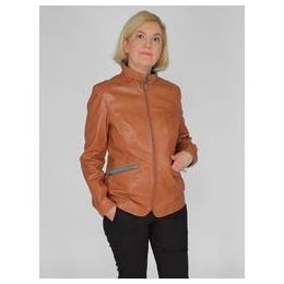 Lederjacke JCC "3102224" Gr. 44, braun (cognac) Damen Jacken