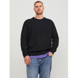 Jack & Jones PlusSize Stillpullover JACK & JONES PLUSSIZE "JORBRODY KNIT CREW NECK BF PLS" Gr. 4XL, schwarz (black) Herren Pullover Rundhalspullover