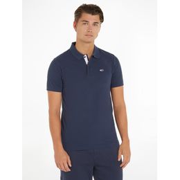 Poloshirt Tommy Jeans "TJM SLIM PLACKET POLO" Gr. S, blau (twilight navy) Herren Shirts Kurzarm