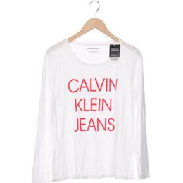 Calvin Klein Jeans Damen Langarmshirt, weiß