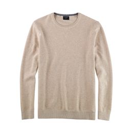 Rundhalspullover OLYMP "Modern Fit" Gr. XL, beige (hellbeige) Herren Pullover Rundhalspullover