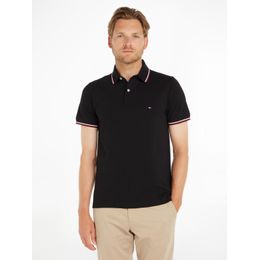 Poloshirt Tommy Hilfiger "TOMMY TIPPED SLIM POLO" Gr. L (52), schwarz (black) Herren Shirts Kurzarm