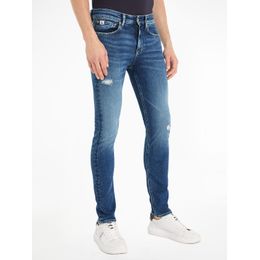 Skinny-fit-Jeans Calvin Klein Jeans "SKINNY" Gr. 32, Länge 32, blau (denim medium) Herren Jeans Skinny-Jeans