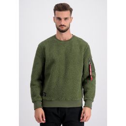 Sweater Alpha Industries "ALPHA Men - Sweatshirts Teddy Sweater" Gr. S, grün (sage, green) Herren Sweatshirts