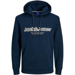 Jack & Jones PlusSize Hoodie JACK & JONES PLUSSIZE "JORLAKEWOOD SWEAT HOOD BF PLS" Gr. XXXL, blau (sky captain) Herren Sweatshirts