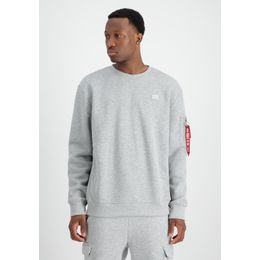 Sweater Alpha Industries "ALPHA Men - Sweatshirts X-Fit Label Sweater" Gr. M, grau (grey heather) Herren Sweatshirts