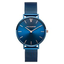 Paul Valentine Armbanduhr "Blue Mesh" Edelstahl (Farbe: blau)