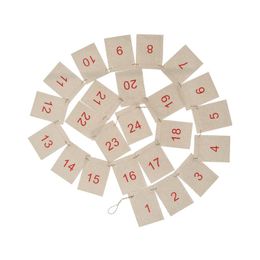 Rico Design Adventskalender GIRLANDE, 2,5m (Farbe: natur)