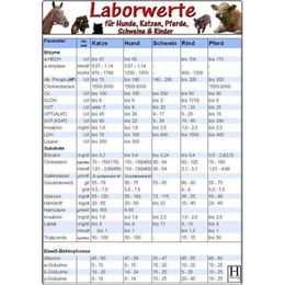 Laborwerte-Karte für Hunde, Katzen, Pferde, Schweine & Rinder, Gebunden