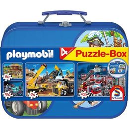 Schmidt Spiele Schmidt Puzzle "Playmobil", 2 x 60 und 2 x 100 Teile