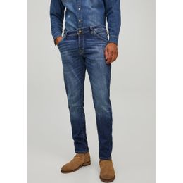 Jack & Jones Slim-fit-Jeans JACK & JONES "JJIGLENN JJFOX JOS 047 50SPS" Gr. 34, Länge 34, blau (blue) Herren Jeans Slim Fit