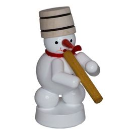 Volkskunst Zenker Schneemann Miniaturfigur Schneemann Musikant mit Didgeridoo bunt BxHxT 3