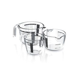 arendo Messbecher 250 ml, 500 ml & 1000 ml Glas Messkrug Set