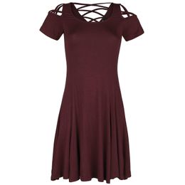 Black Premium by EMP Dunkelrotes Kleid mit dekorativer Schnürung Kurzes Kleid rot in L
