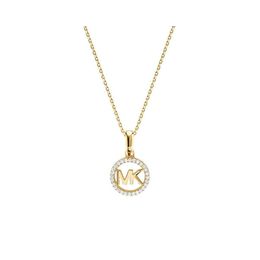 Michael Kors Kette mit Anhänger MKC1108AN710 Halskette mit Pavé-Logoanhänger Damen Zirkonia Gold