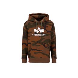 Hoodie Alpha Industries "ALPHA Men - Hoodies Basic Hoody Camo" Gr. M, bunt (burned camo) Herren Sweatshirts