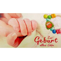 Hess Spielzeug Spielcenter Holzkarte Zur Geburt Girl bunt BxHxT 18x10x0