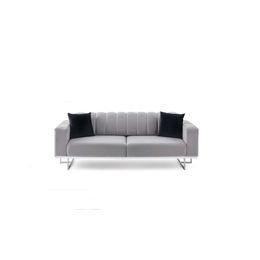 JVmoebel 3-Sitzer Hellgrauer Polster Dreisitzer Luxus Sofa Wohnzimmer Stilvolle