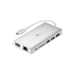 goobay USB-Verteiler USB-C Multiport Adapter 9 Port Premium Aluminium Gehäuse (5 Gbit/s Übertragungsrate