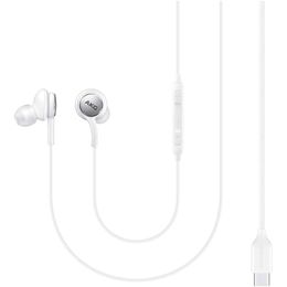 Samsung In-Ear Kopfhörer EO-IC100 mit USB Type-C und verwicklungsarmen Gewebekabel, Sound by AKG, Weiß EO-IC100BWEGEU