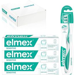 Elmex Zahnpflege-Set Sensitive Set 3x Zahnpasta & 1x Zahnbürste